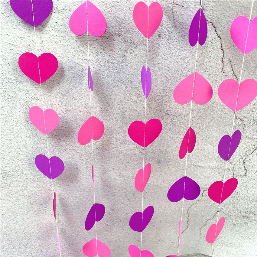 4 Meter Heart paper Garlands Love shape Flag Party... – Grandado