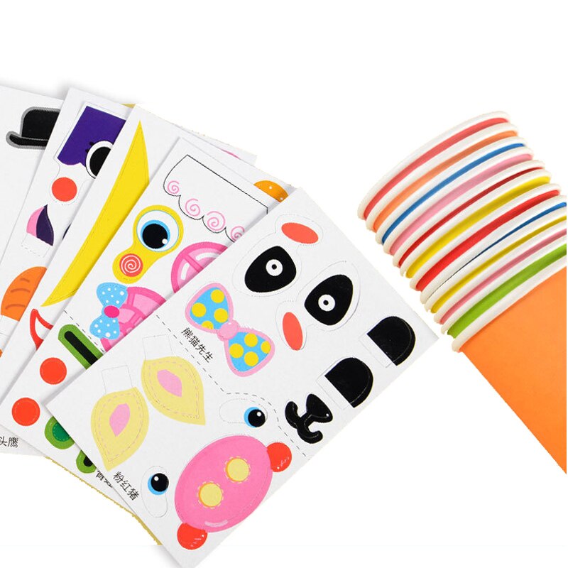 Kids DIY Toys 3D Handmade Paper Cups Sticker Mater... – Grandado