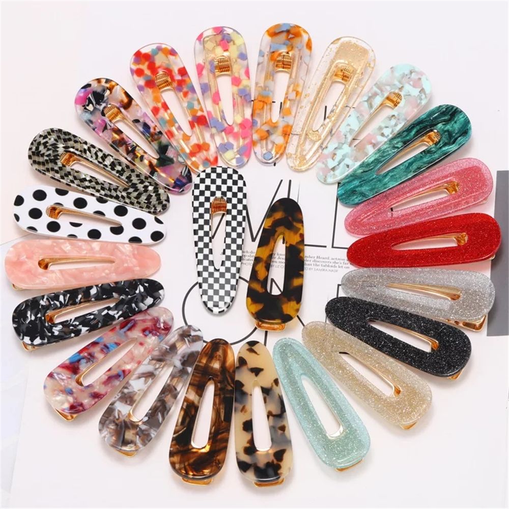 Geometric Waterdrop Shape Hair Clips Metal Gold Co... – Grandado