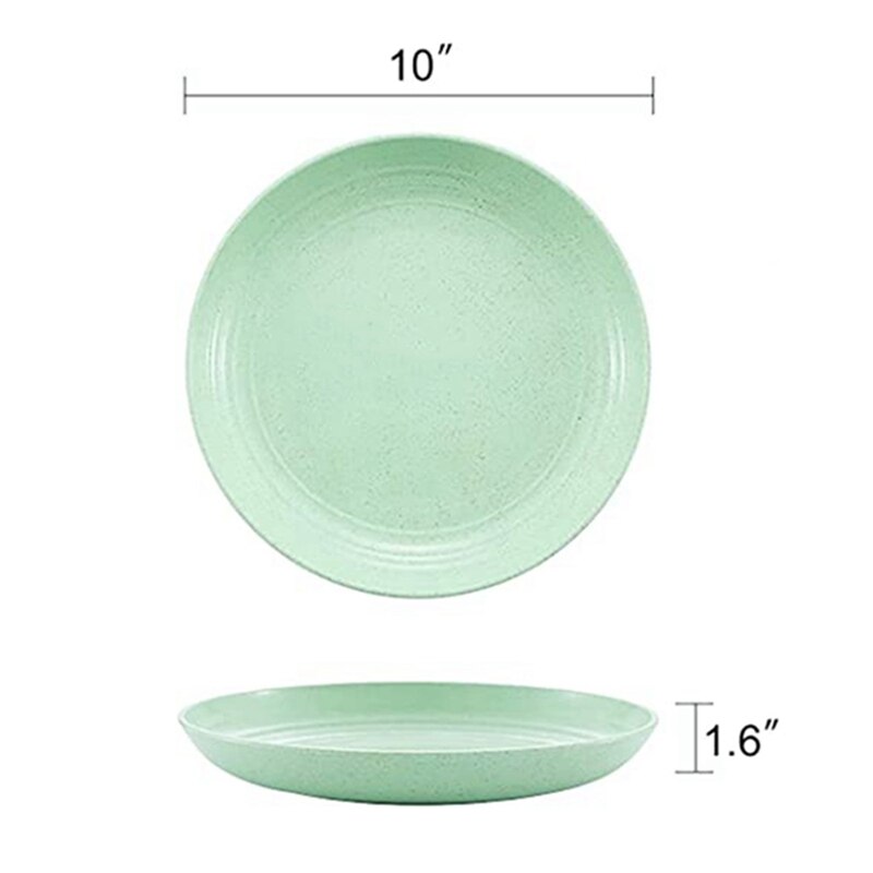 4Pcs 10 Inch Wheat Straw Deep Dinner Plates - Micr... – Grandado