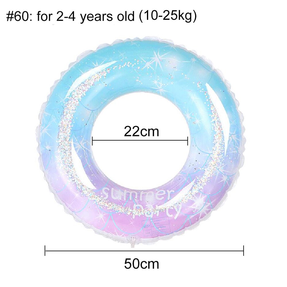 Inflatable Swimming Ring Float Glitter Sequins Rai... – Vicedeal