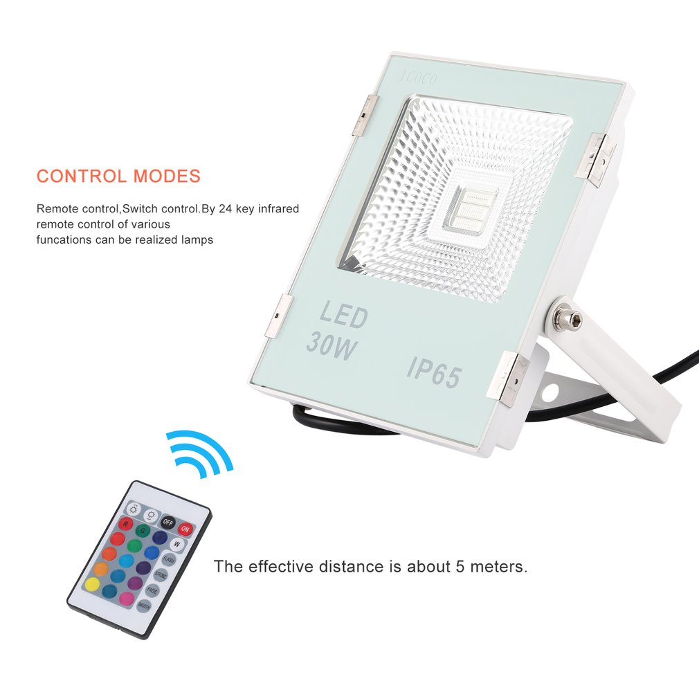 ICOCO Outdoor RGB LED Floodlight Remote Control 16... – Grandado