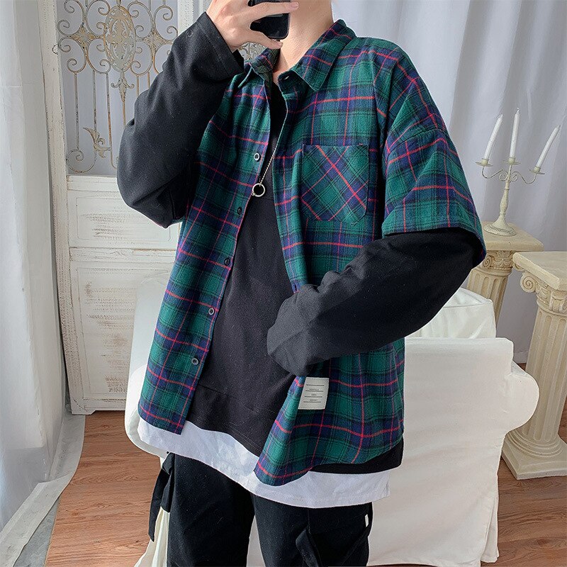 Nep 2 Stuks Plaid Shirt Mannen Turn-Down Kraag Cas... – Vicedeal