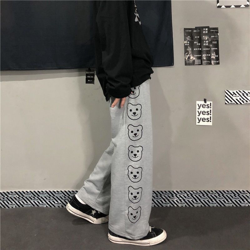 Bear Printed Sweatpants Men Women Spring Kawaii Lo... – Grandado