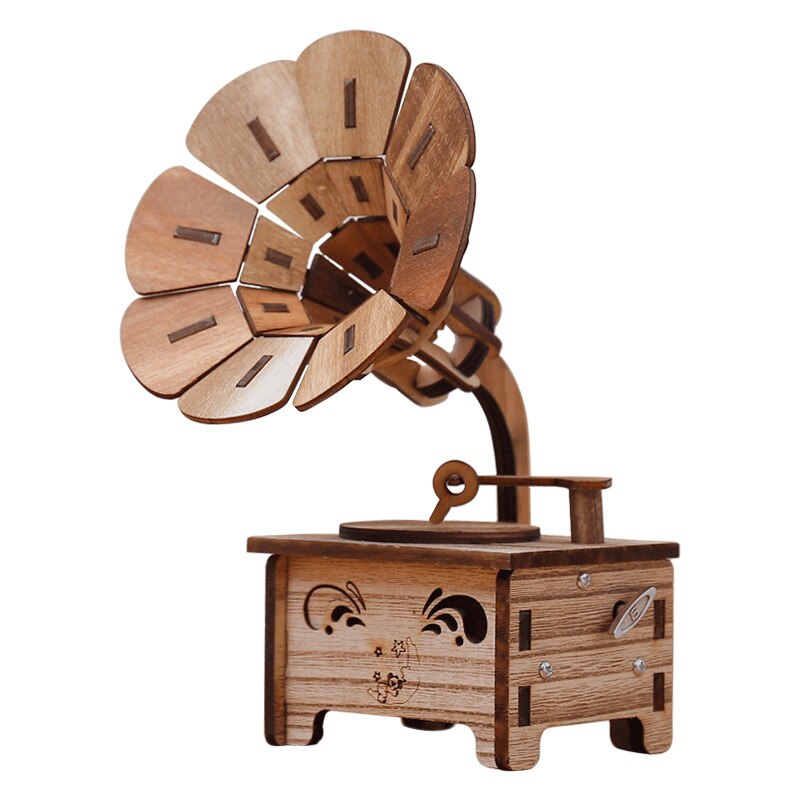 Vintage Wooden Retro Record Player Music Box Craft... – Grandado