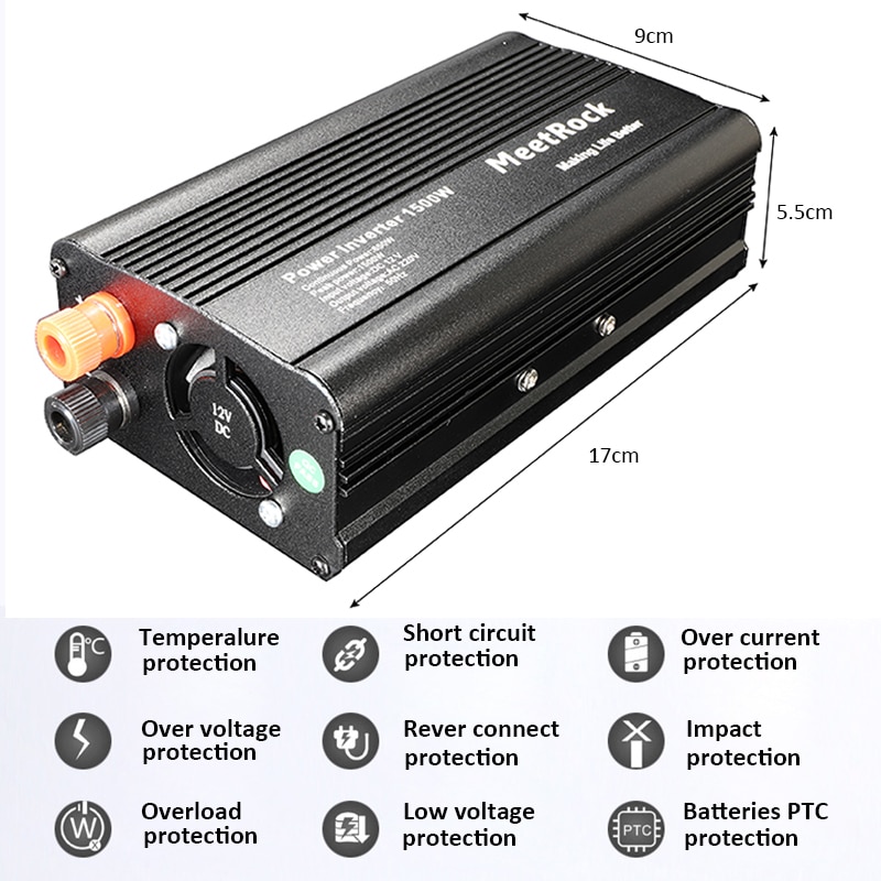 car inverter voltage inverter 12 v 220 v 1500W power inverter Modified ...