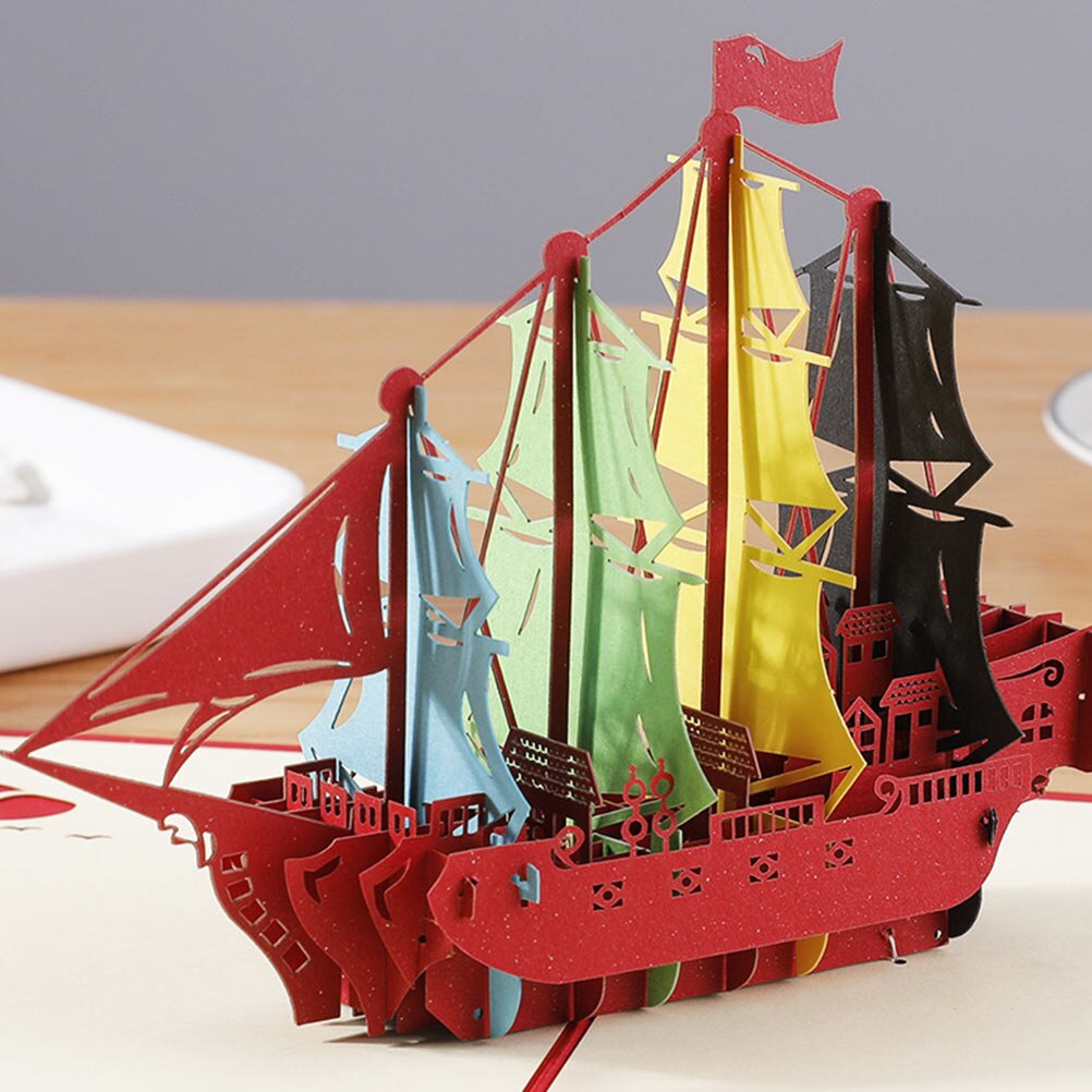 1Pc 3D Papier Kerst Hollow Zeilboot Wenskaarten Ke... – Vicedeal