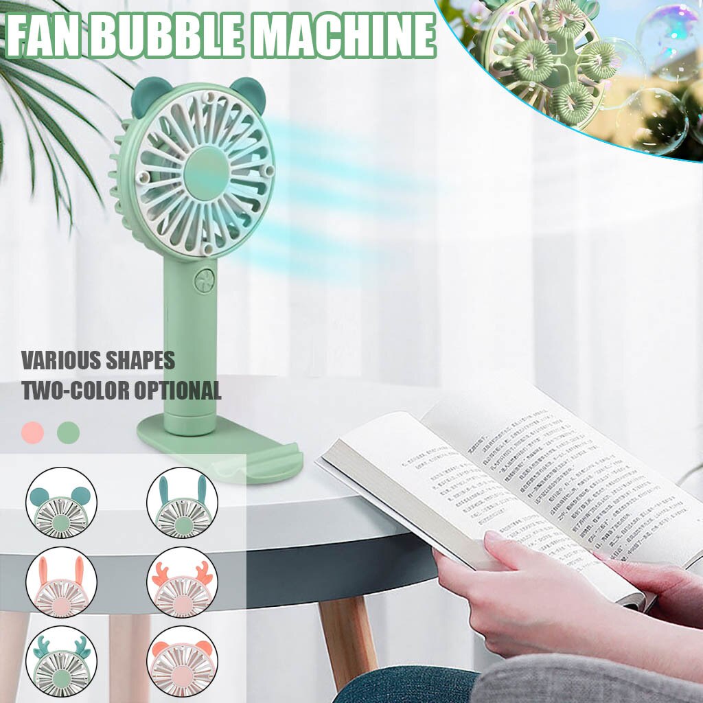 Bubble Machine Fans Cartoon Mini Handheld Elektris... – Grandado