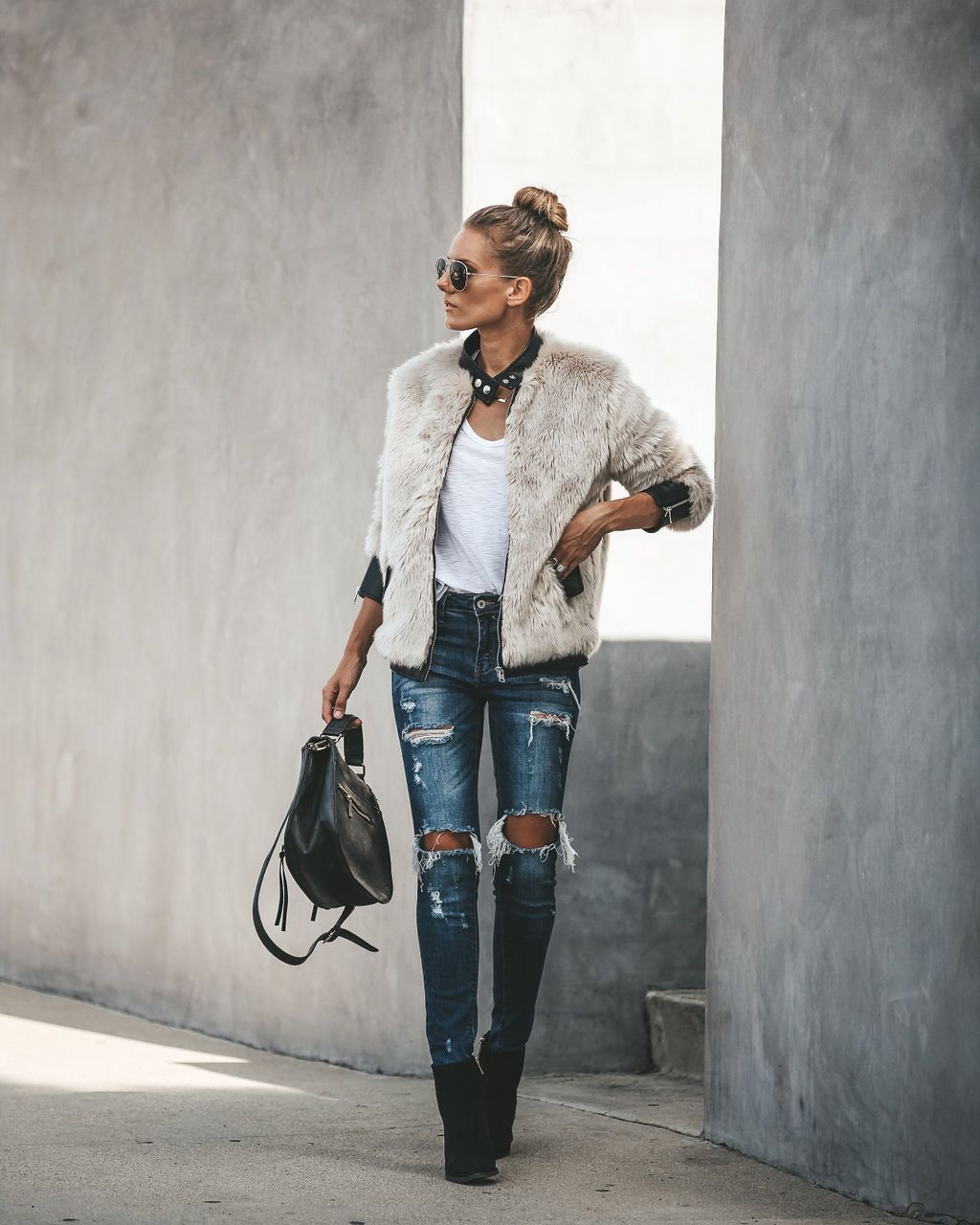 Women Warm Teddy Bear Fleece Leather Patchwork Poc... – Grandado