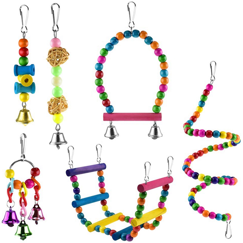 6 Pcs Vogel Papegaai Speelgoed, vogel Schommel Spe... – Vicedeal