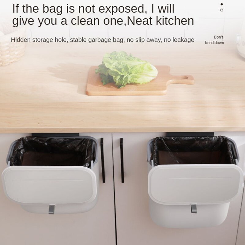 7L/ 9L Wall Mounted Trash Can Bin with Lid Waste T... – Grandado