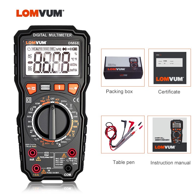 LOMVUM NCV Digital Multimeter 5999 counts Auto Ran... – Grandado