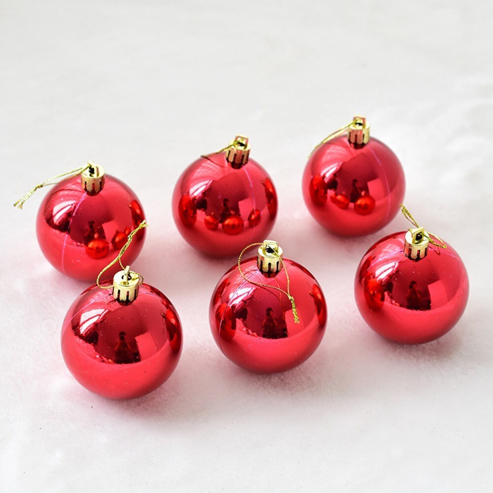 6pcs Christmas Ball Hanging Ornaments Glitter Red ... – Grandado
