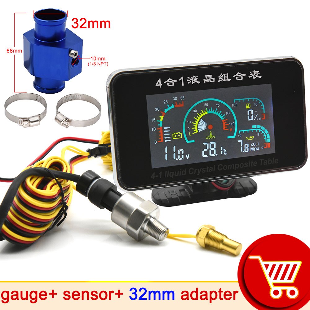 HD 4 IN 1 Car Water Temperature Gauge with Water T... – Vicedeal