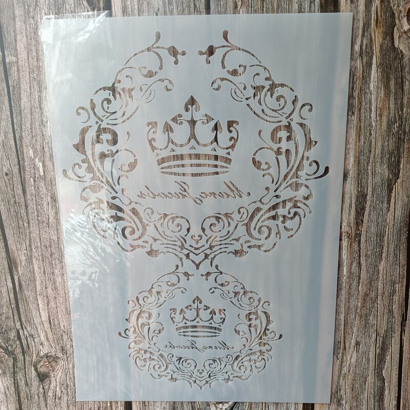 A4 Size DIY Craft Crown Stencil for Painting on Wo... – Vicedeal