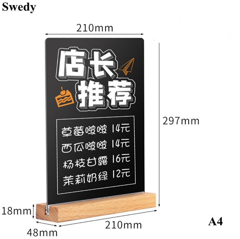 A4 DIY Wooden Rewritable Double-sided Blackboard C... – Vicedeal