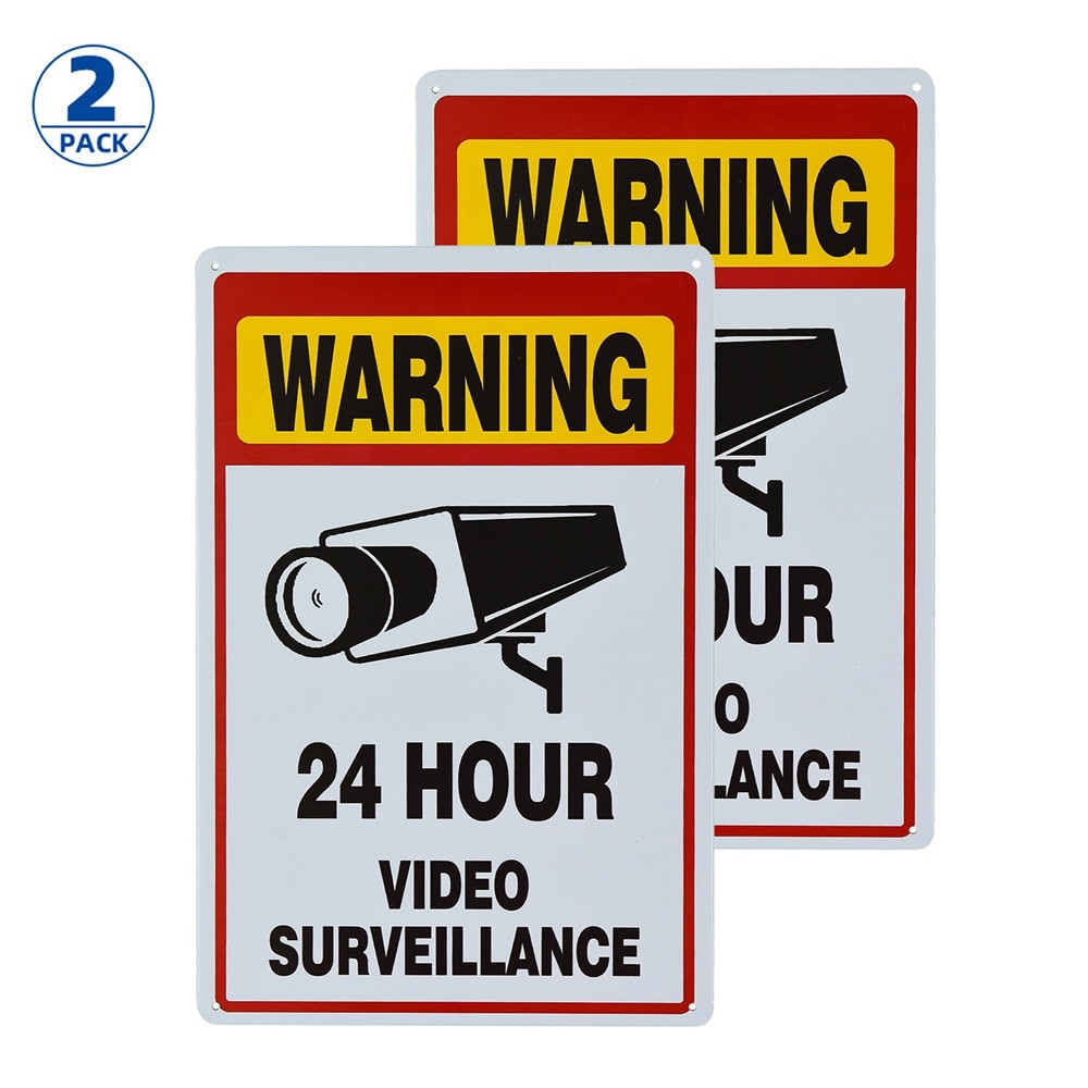 2-Pack Warning 24 Hour Video Surveillance No Tresp... – Grandado