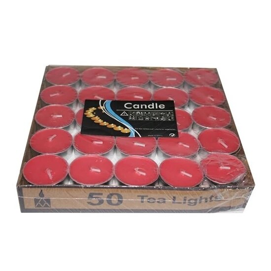 Tvshopmarket 50 Pcs Scented Red Tealight Candle – Grandado
