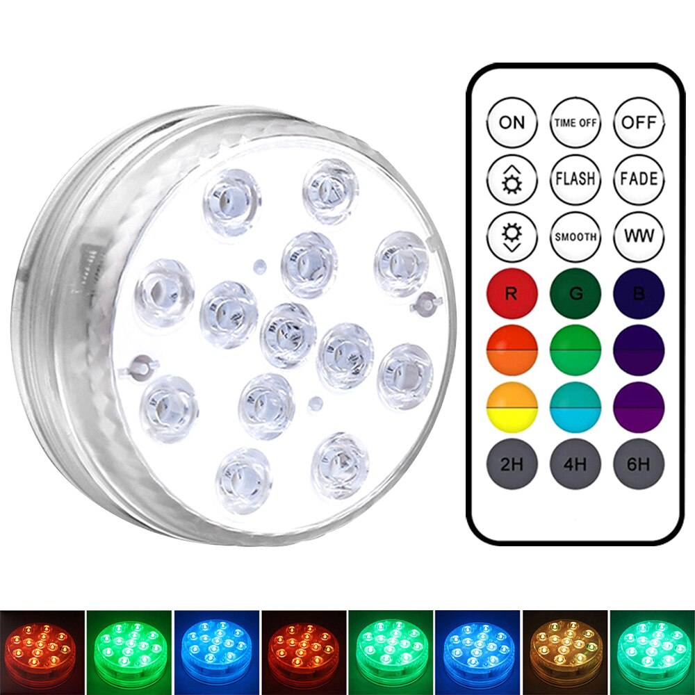 13 Led Remote Controlled RGB Submersible Light Bat... – Vicedeal