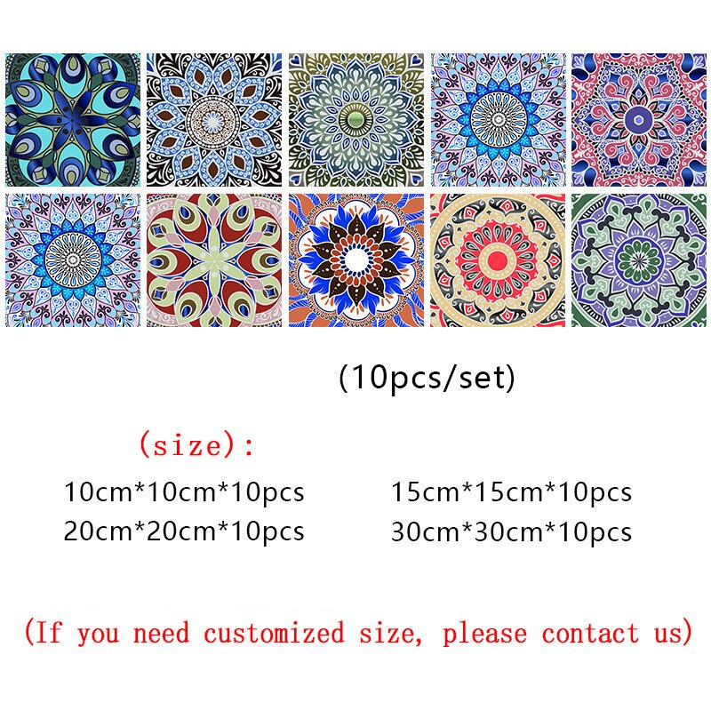 Mandala pattern retro simulation tile sticker Furn... – Grandado