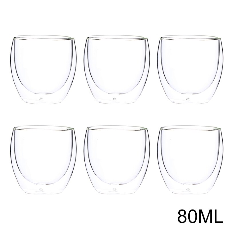 Double Walled Glass Insulated Coffee Mugs Clear Gl... – Vicedeal