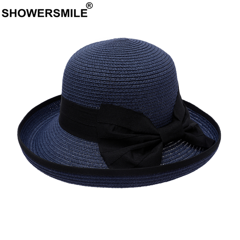 Showersmile Zomer Strooien Hoed Britse Stijl Women... – Grandado