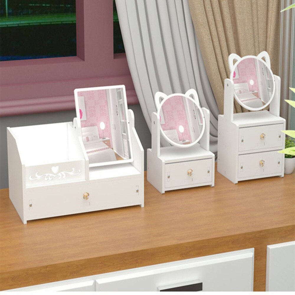 Table Mirror Storage Makeup table Mirror with Draw... – Grandado