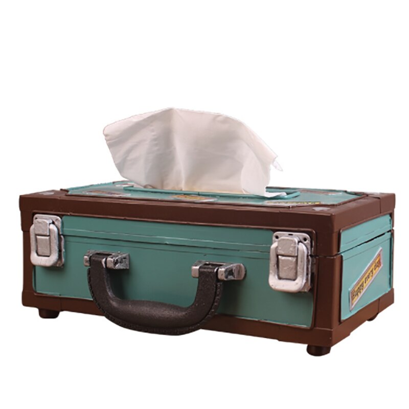 Retro Suitcase Shape Tissue Box Napkin Storage Box... – Grandado