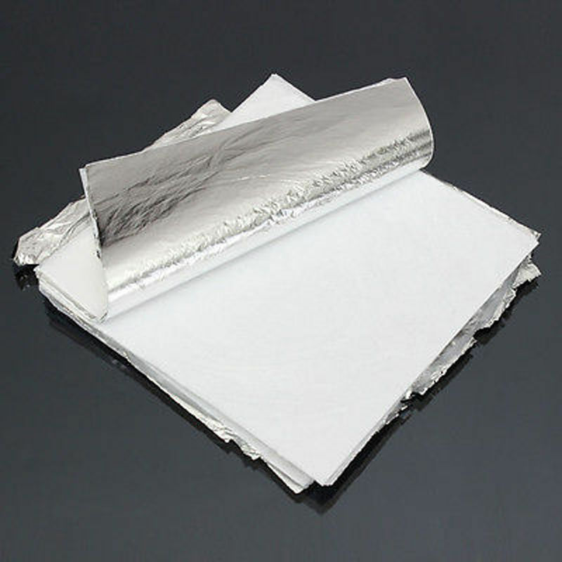 100 Sheets Silver Leaf Leaves Foil Paper Gilding W... – Grandado
