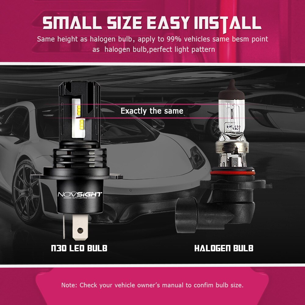 NOVSIGHT LED Motercycle Headlight H4 H7 1:1 Moto H... – Grandado