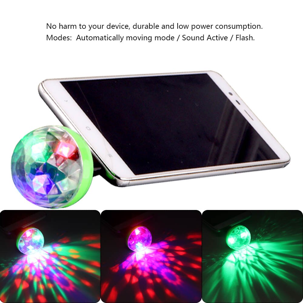 Mini 4-Led Disco Ball Usb Power Stage Light Rgb St... – Grandado