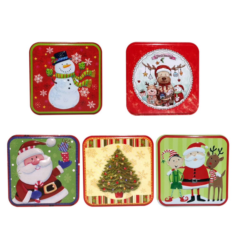 1PC Christmas Tin Square Candy Tin Iron Box Biscui... – Vicedeal