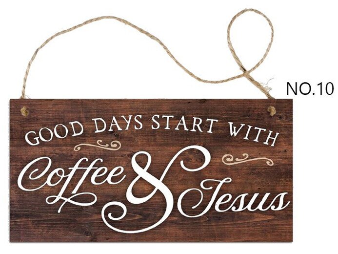 Coffee Wooden Hanging Signs Decorative Plaques Doo... – Vicedeal