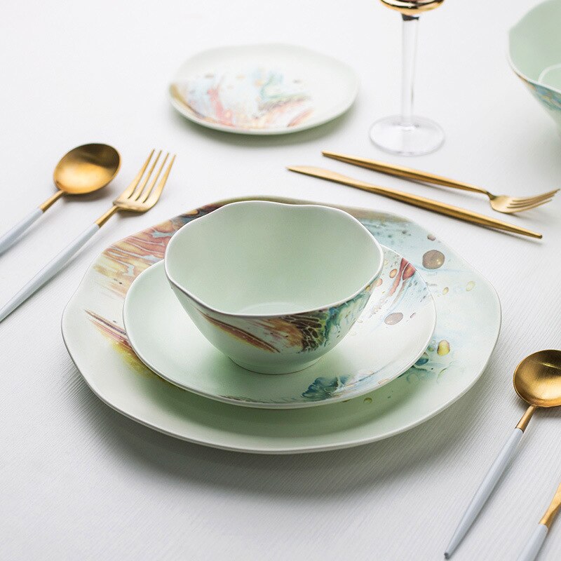 Ceramic Plate Dinnerware Set Plate Rice Bowl Soup ... – Grandado