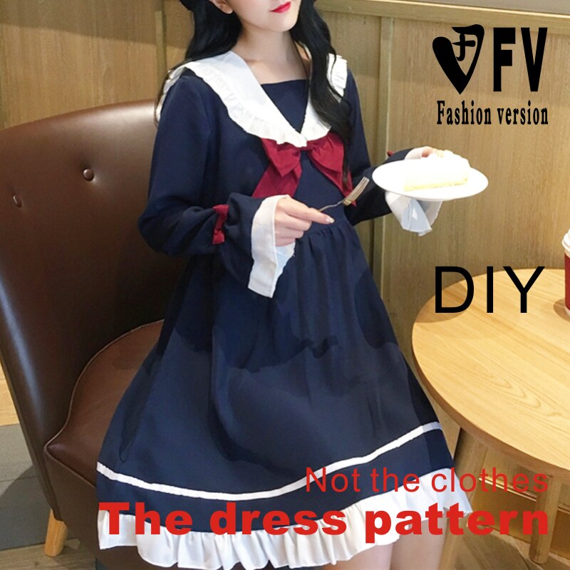 JK uniform pattern long-sleeved dress cutting draw... – Vicedeal