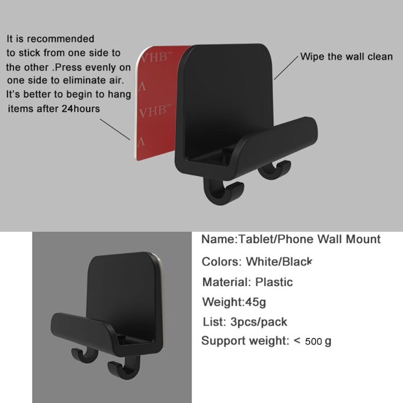 3x Adhesive Phone Tablet Holder Wall Mount Stand H... – Vicedeal