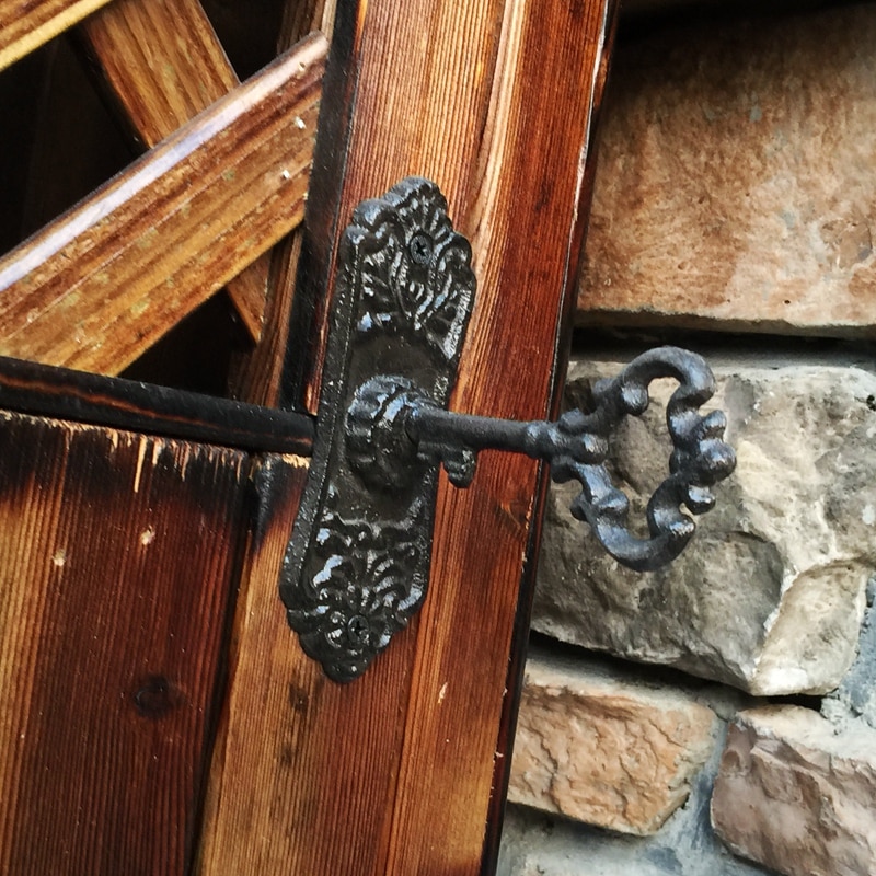 European retro garden courtyard cast iron craft do... – Grandado