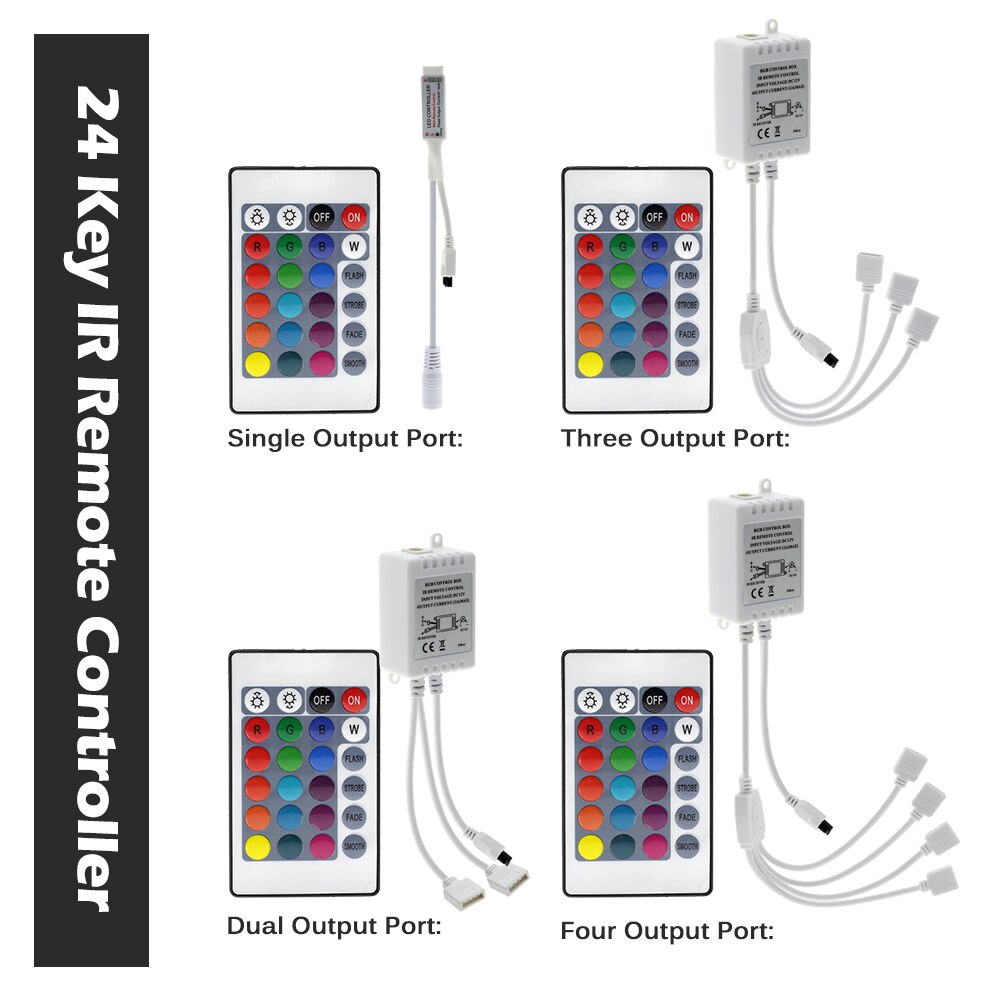 Led Rgb Controller DC12V Mini 44/24 Key Ir Remote ... – Grandado