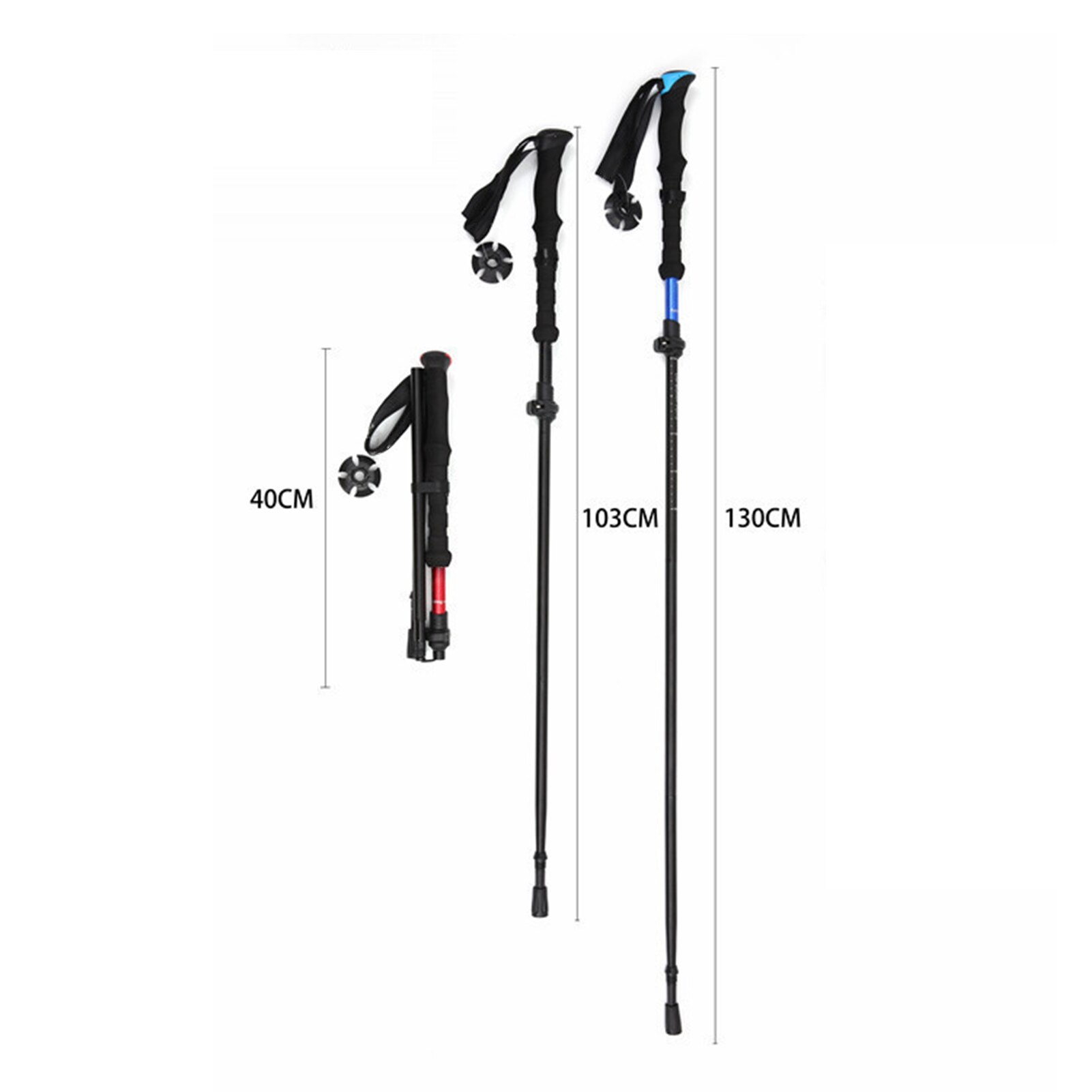 4 Sections Outdoor Sport Climbing Walking Poles An... – Grandado