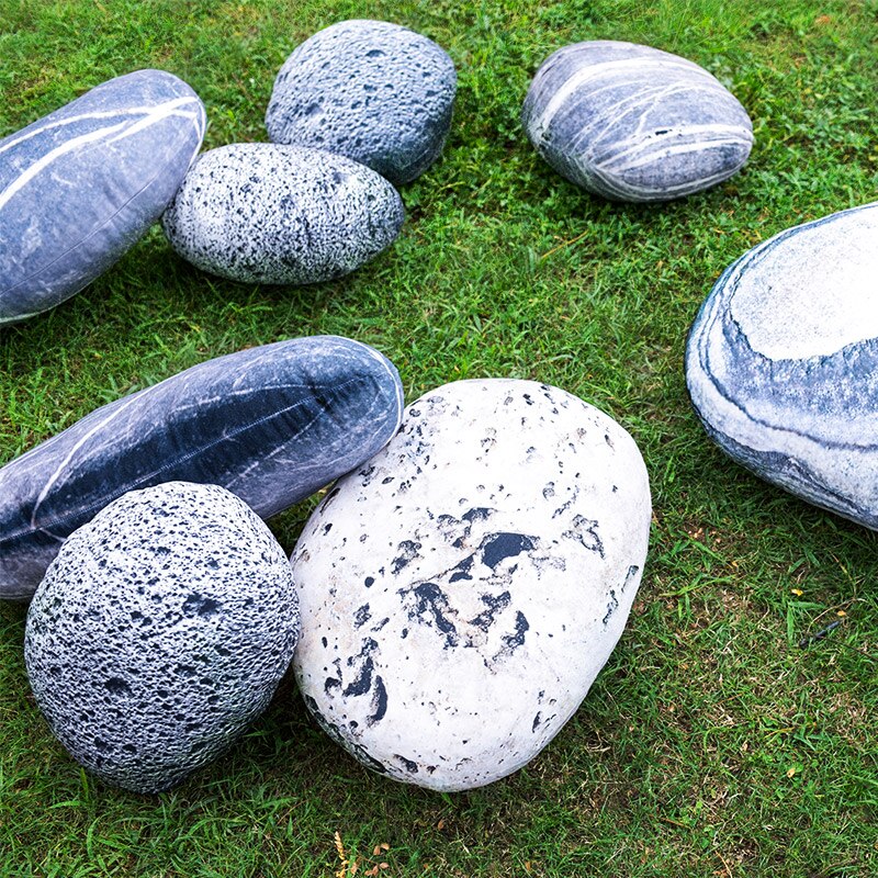 Stone Rock Plush Toy Cobblestone Backrest Pillow C... – Vicedeal
