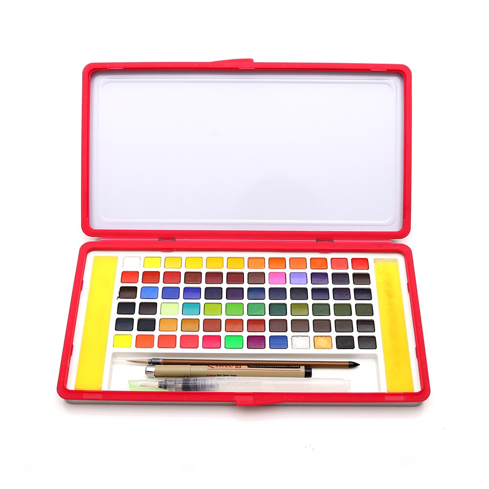 Premium 72 Colors Iron Box Solid Watercolor Paints... – Vicedeal