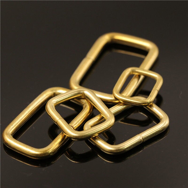 Brass metal wire formed rectangle ring buckle loop... – Grandado