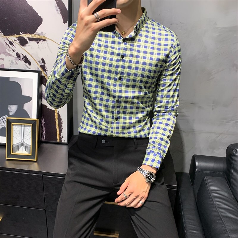 Herfst Plaid Shirt Mannen Kleding Mode Lange Mouw ... – Vicedeal