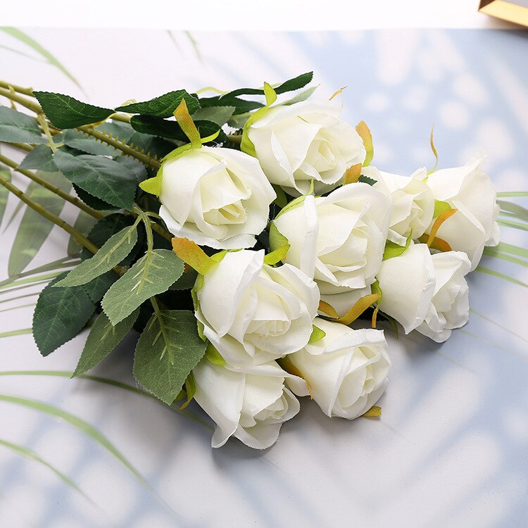 Artificial Rose Flowers Red Silk Roses with Stem F... – Grandado