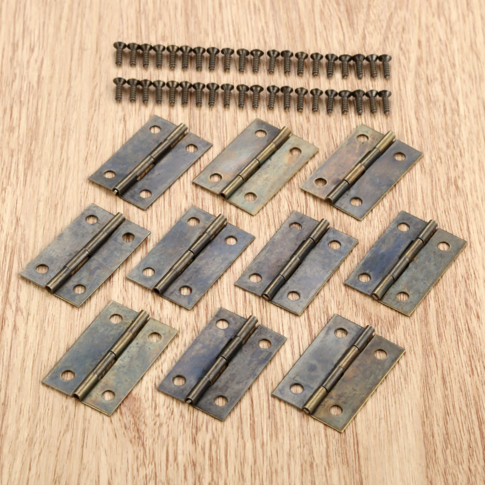 10 stk hængsler 4 huller sort/antik bronze/guld re... – Grandado