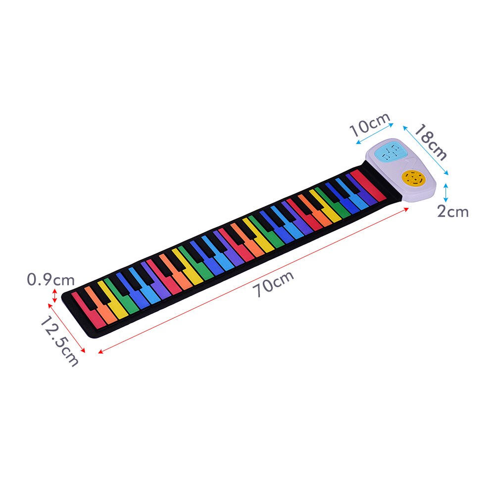 49 Keys Rainbow Roll-Up Piano Electronic Keyboard ... – Grandado