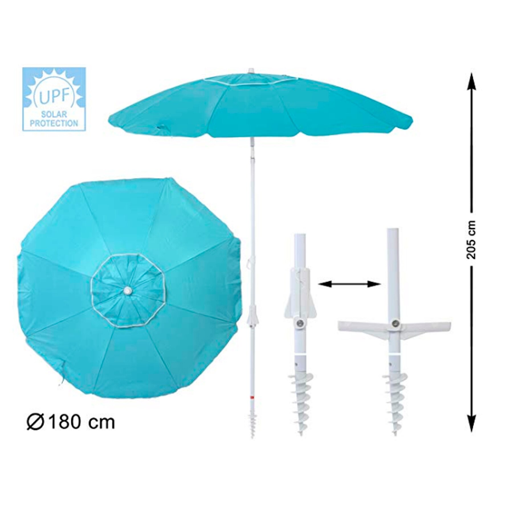 ¿SOMBRILLA 180cm/8 Varillas UPF 100 + ACERO TINTAD... – Grandado