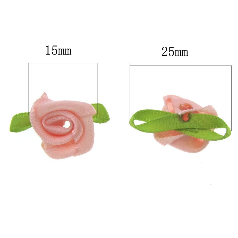 100 stücke 1,5 cm Mini Rose Blütenknospen mit Blat... – Vicedeal