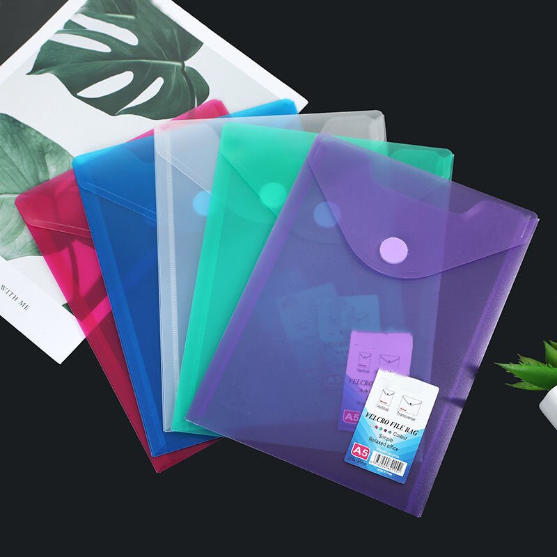 5pcs/Set A5 Clear Document Folders Poly Envelopes ... – Grandado