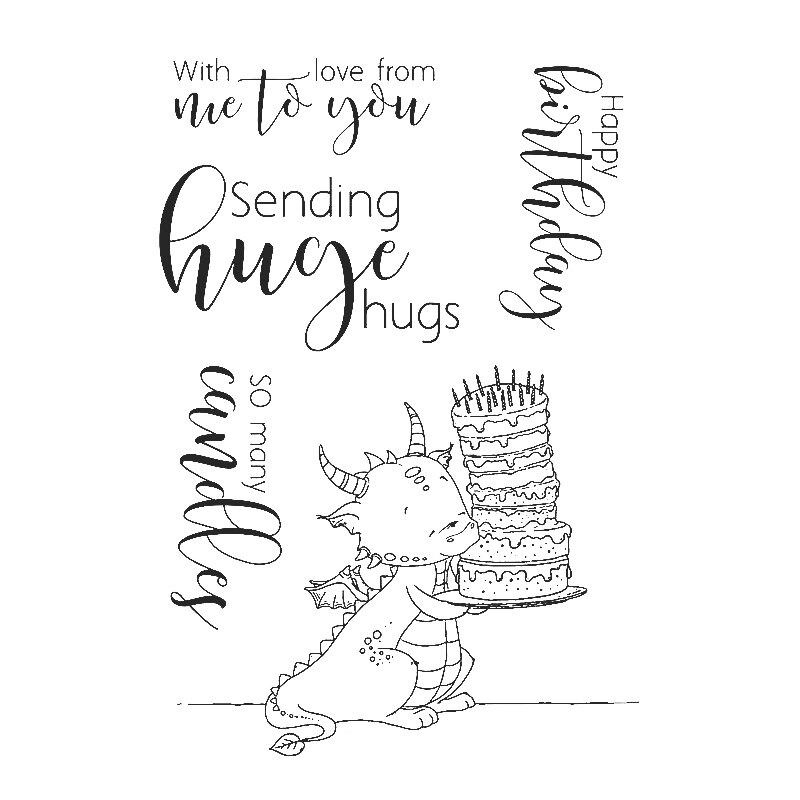 QWELL Birthday Cake Dinosaur 4*6 inch Clear Silico... – Grandado